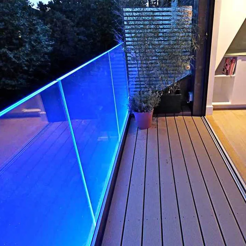 Frameless Glass Railing Aluminum Extrusion Profile With Led Light ...