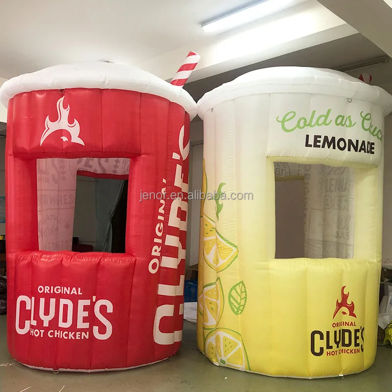 Fresh Inflatable Lemonade Stand Cups Kiosk Booth with Logo