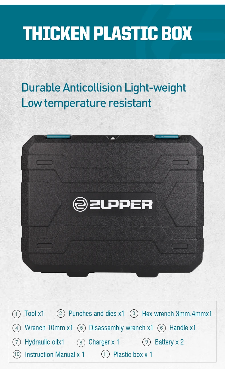 ZUPPER ECH-20 Cordless Hydraulic Hole Puncher - Portable & Efficient