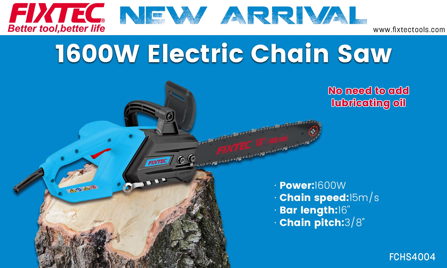 FIXTEC Mini Chainsaw 16-Inch Handheld Chainsaw 1600W Electric Power ...