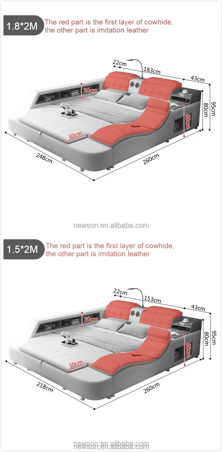 Wholesale Modern Leather Smart Beds - Multifunctional & Intelligent
