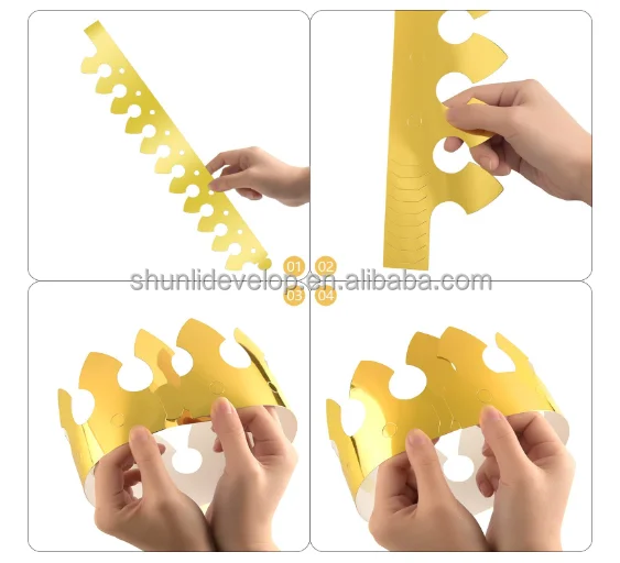 Custom King Crowns Gold Paper Crowns Prince Party Princess Kids Crown ...