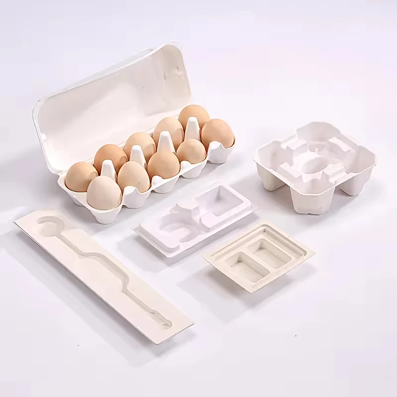 12 Holes Eggs Sugarcane Bagasse Packaging Trays Packing Boxes Egg Tray ...