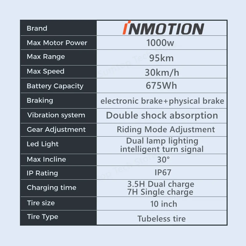 INMOTION S1F Smart Electric Scooter - 40KM/H Max Speed