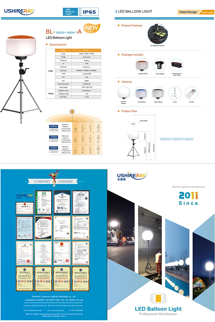 Inflatable Ip65 Work Mobile Lighting Towers 500w 800w 1000w 1400w Led ...