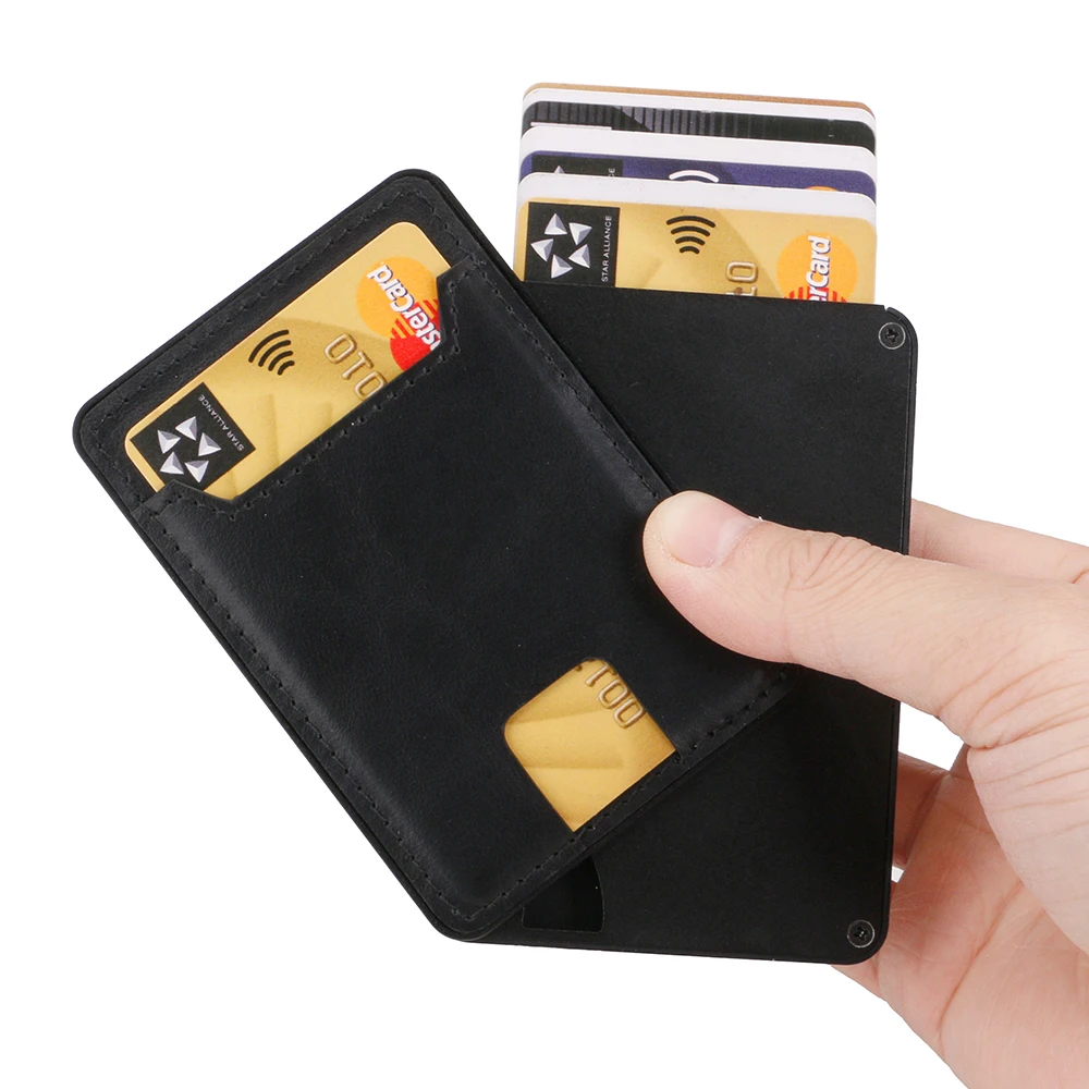 Automatic Patent Owner Mens Slim Genuine Leather Wallets Men Rfid ...