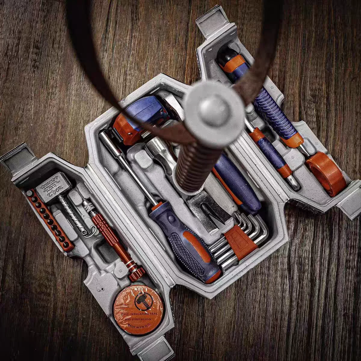 Thor Hammer Toolbox Set Portable Repair Hardware Tool Multifunctional ...