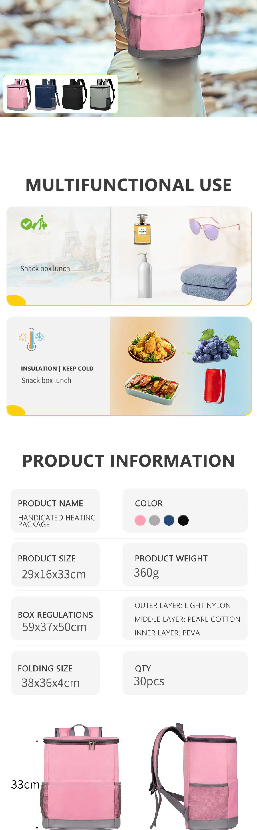 Outdoor Shoulder Insulation Bag Inside And Outside Waterproof Leakproof ...