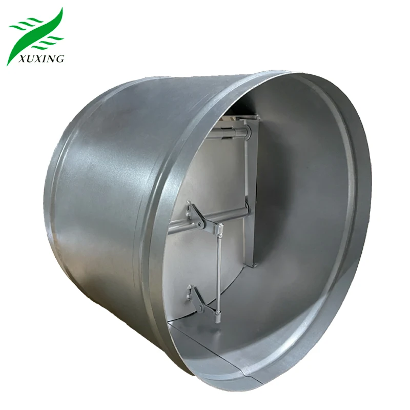 Hvac System Galvanized Sheet Round Damper Metal Air Duct Spring Loaded ...