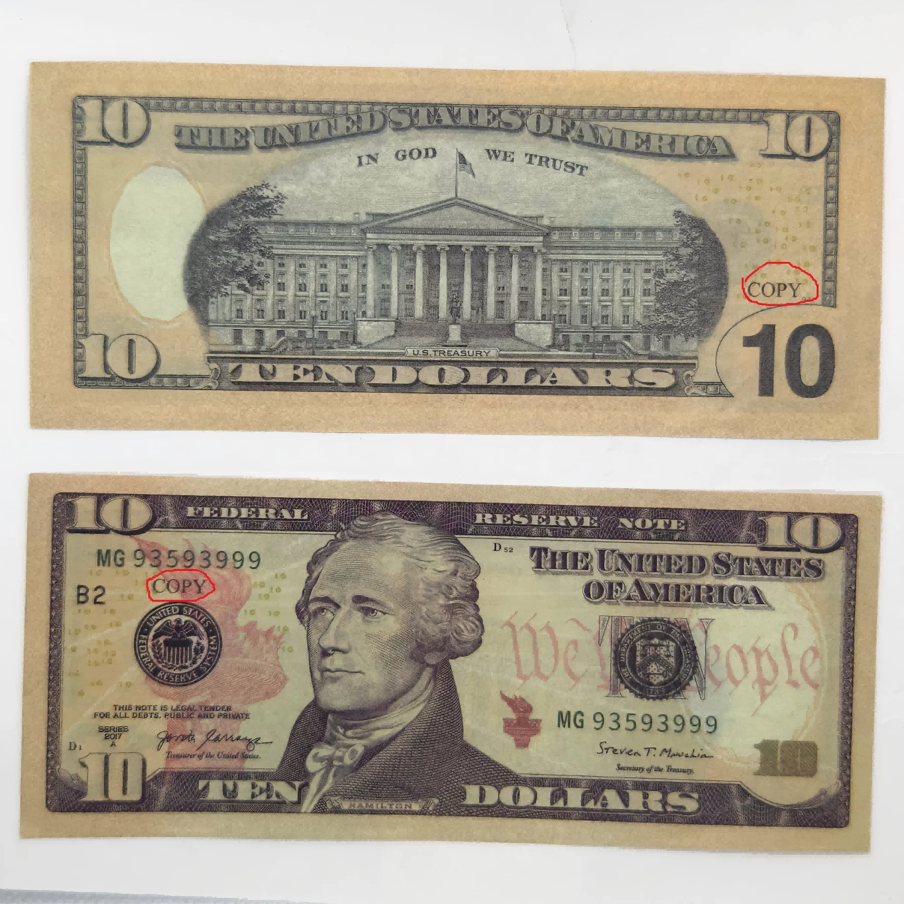 High Quality US Dollar Prop Note Paper Bills for Video Film