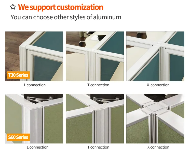 Modern Modular Wood Office Furniture Workstation 2 4 6 Seater Office ...