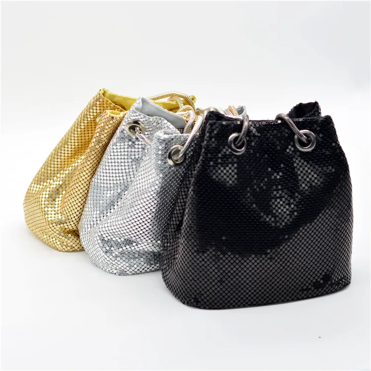Summer Ladies Full Diamonds Bucket Handbag Rhinestone Evening Bag Bling ...