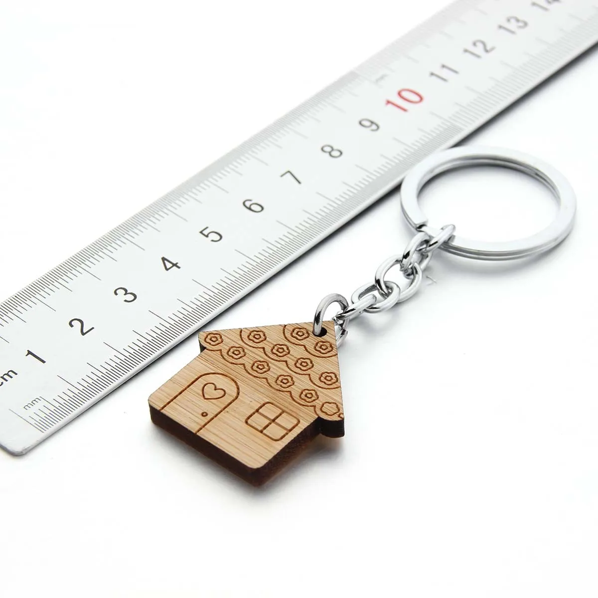 Housewarming Gift Favors House Design Key Chain Wood Keychain Home Key ...