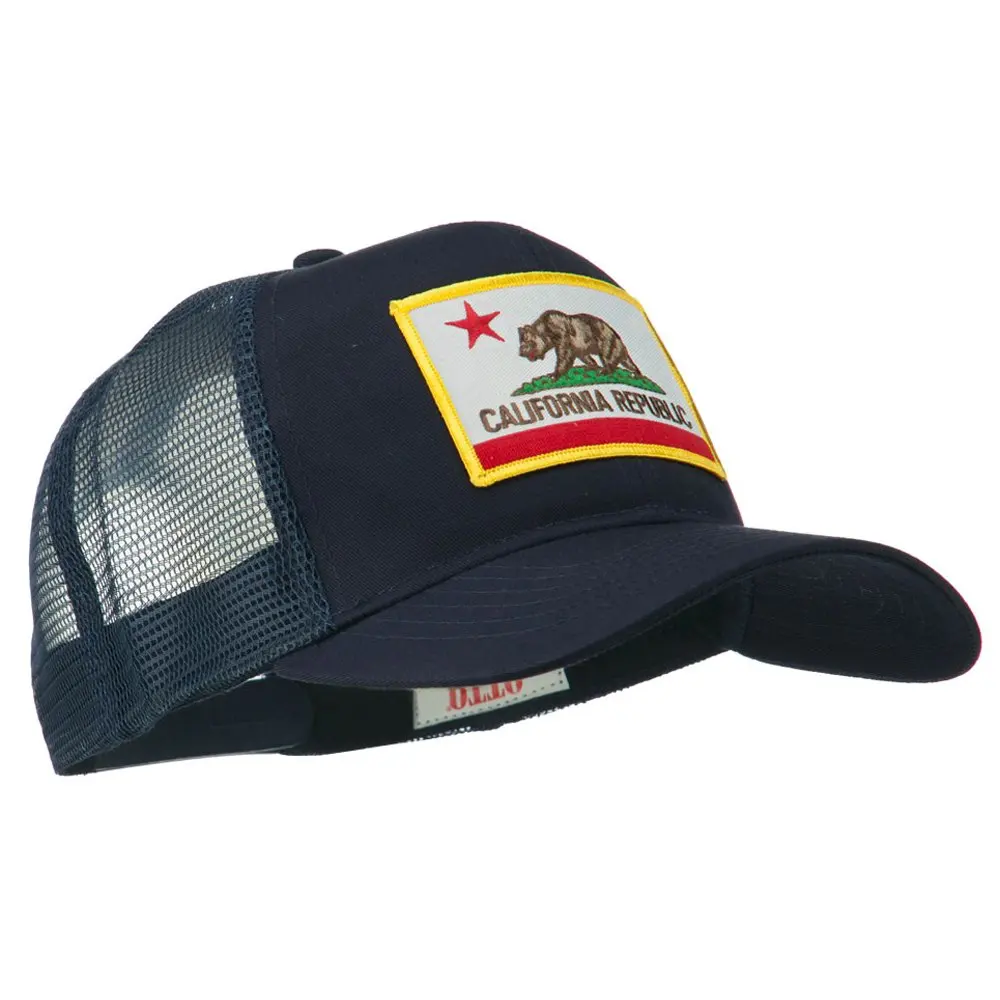 Wholesale California State Bear Hat Flag Patched Twill Mesh Trucker Cap ...
