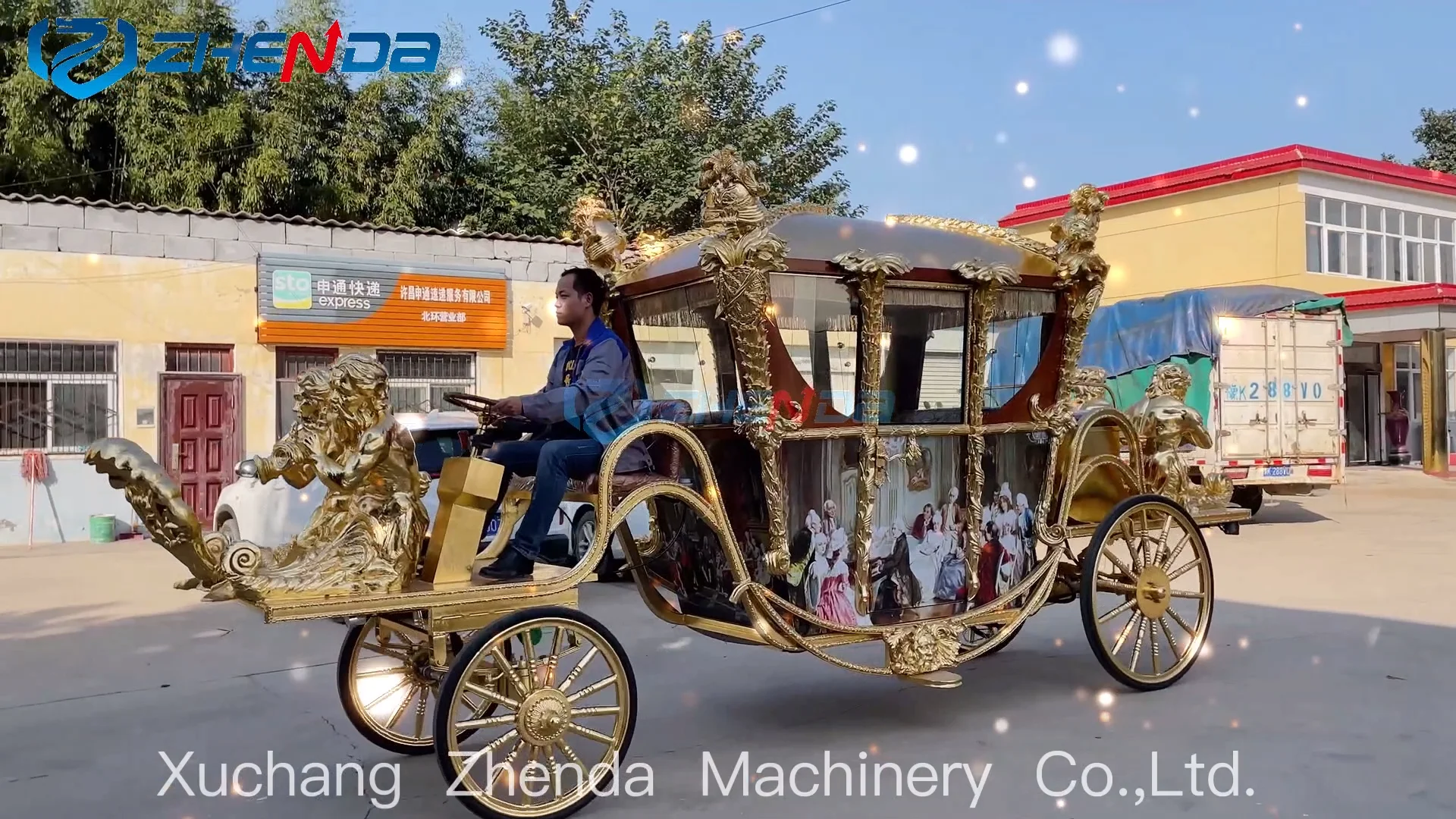 Electric Classical Soft Seat Royal Horse Carriage Horseless Carriage ...