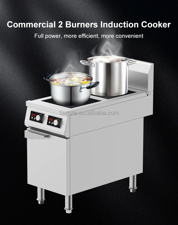 Commercial Restaurant Cooking Induction Cooker 3500w*2 Glass Ceramic ...