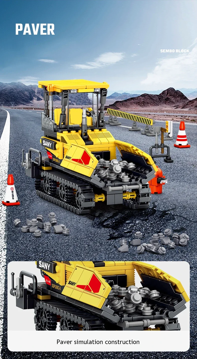 SEMBO 712018-2021 Excavators & Graders - Kids Building Blocks