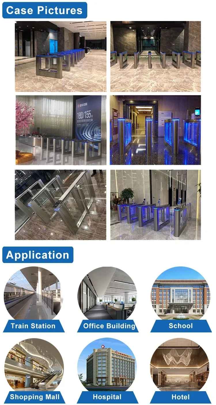 Fast Speed Pedestrian Access Control System Swing Barrier Gate