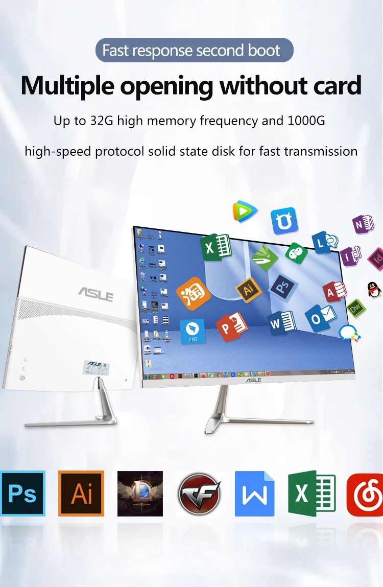 ASLE Ultra-Thin All-in-One Computer - 24-Inch Office & Education