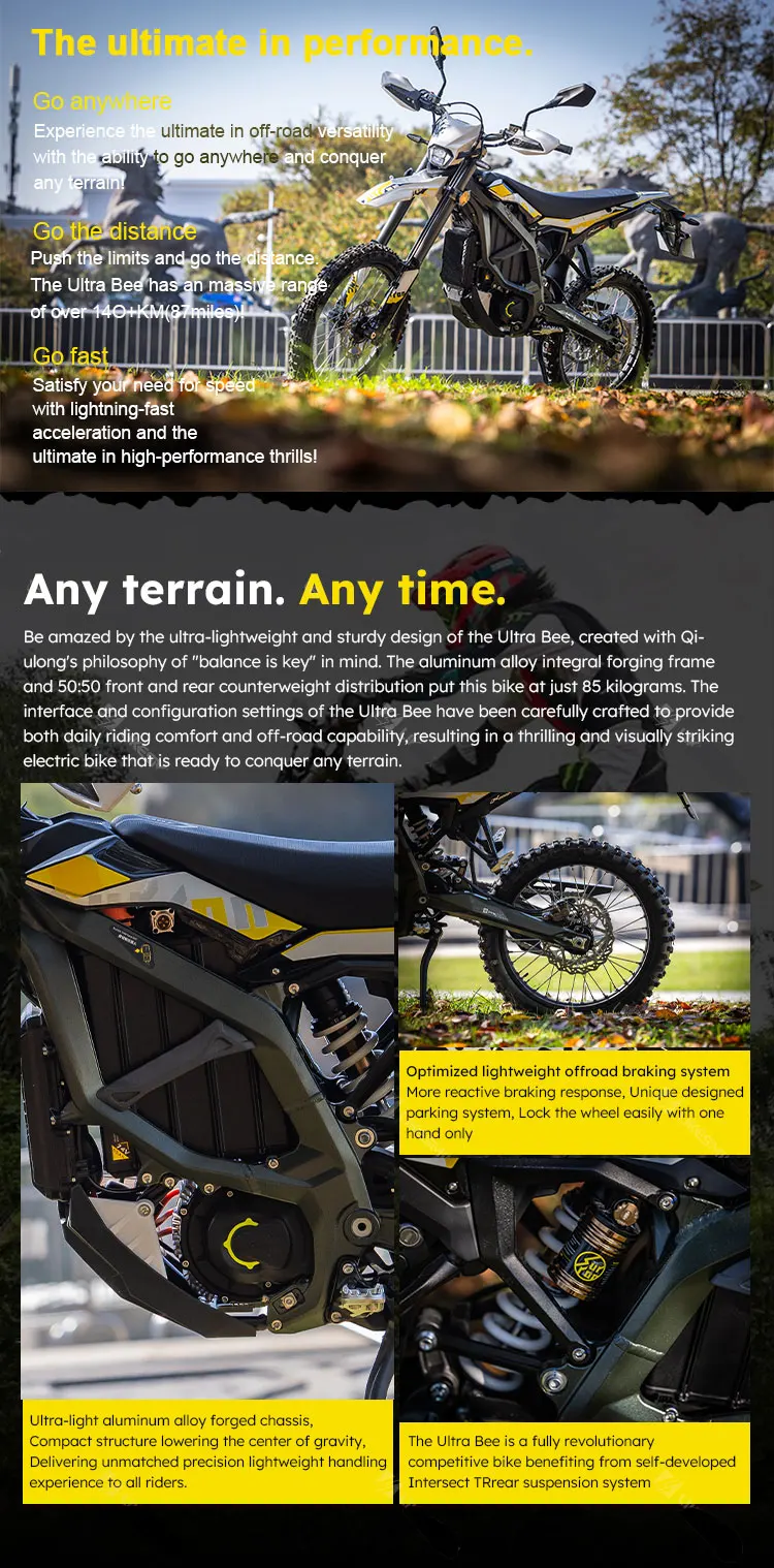 Electric Motorcycle Surron Ultra Bee 12500w 74v Off-road Mountain Dirt ...