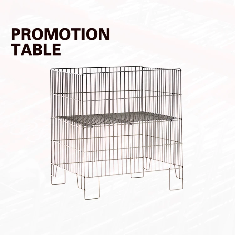 Supermarket Metal Folding Wire Dump Bin Mesh Metal Cage For Display ...