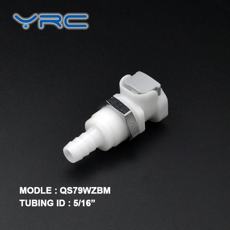 Panel Mount Quick Connect Fitting - Plastic Disconnect Hose Barb