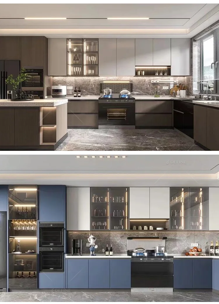 Foshan Factory Made Kitchen Cabinet with Precut Granite Counter Tops ...