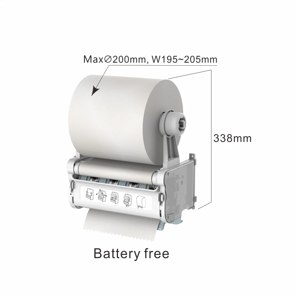 White Modern Plastic Battery-Free Wall-Mounted Paper Towel Dispenser ...