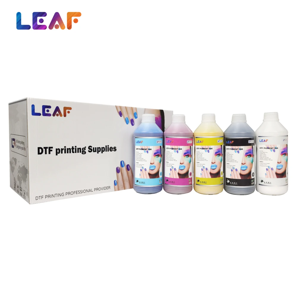 Leaf 500ml 1000ml Cmyk White Ink Premium Color Bottle Dtf Pigment Dtf Ink For Ep Son Xp600 L1800 ...
