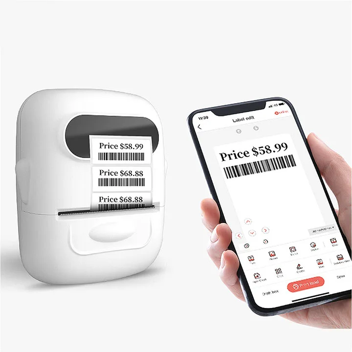 Barcode Qr Code Sticker Label Portable Printer Jewelry Thermal Sticker ...