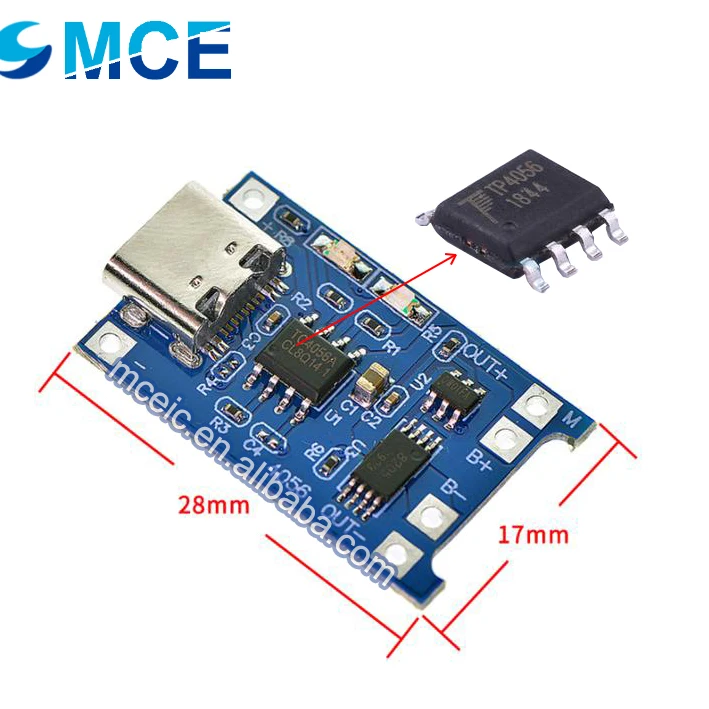 TP4056 5V 1A 18650 TYPE-C USB lithium Battery Charger TP4056 New ...