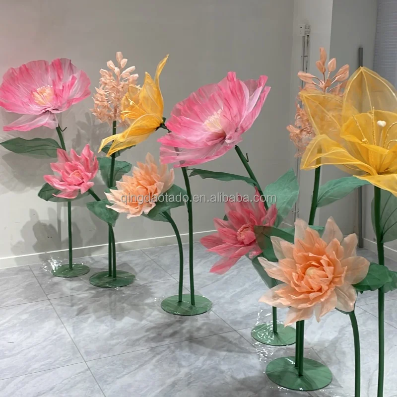 Customizable Organza Silk Paper Giant Flowers for Events