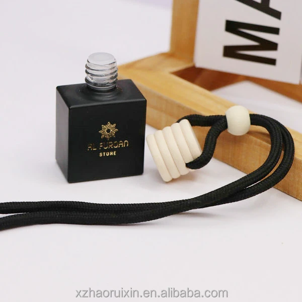 8ml Square Mini Car Diffuser Bottle Classic Hanging Glass Empty Bottle ...