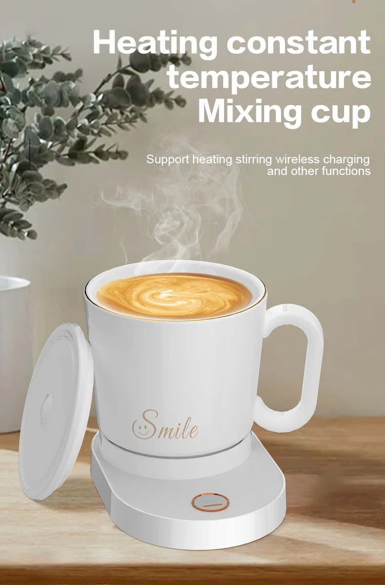 Smart 3 In 1 Ceramic Warmer Mug Usb Wireless Charger Constant Temperature Heating Coffee Cup ...
