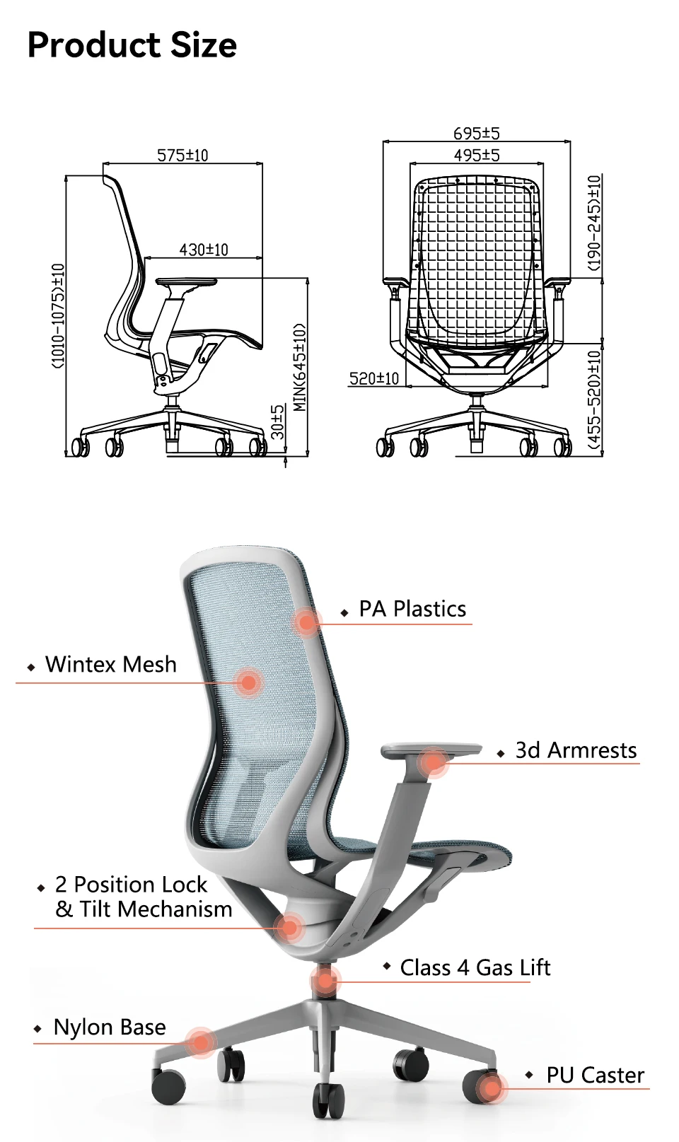 Sitzone Revolving Guest Manager Swivel Ergonomics Mid Back Executive ...