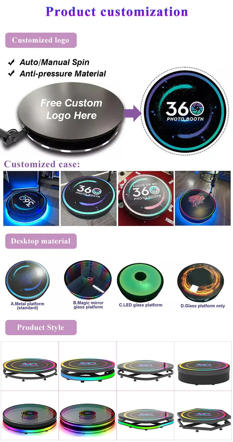 Revolve 360 Video Booth Stand Wireless Automatic Rotating 360 Kiosk ...