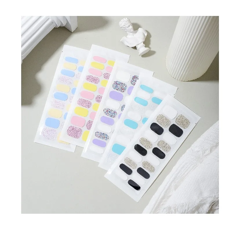 Customize Logo Glossy Korea Gel Nail Wrap No Need Uv Lamp No Need Top ...