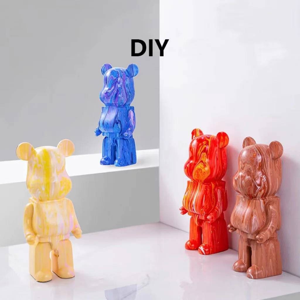 Resin White Embryos DIY Bearbrick PVC Fluid Bears Kit Pour Painting ...