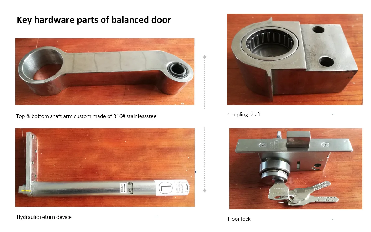 Aluminum Glass Double Entry Doors Exterior Double Glazed Balanced Door ...