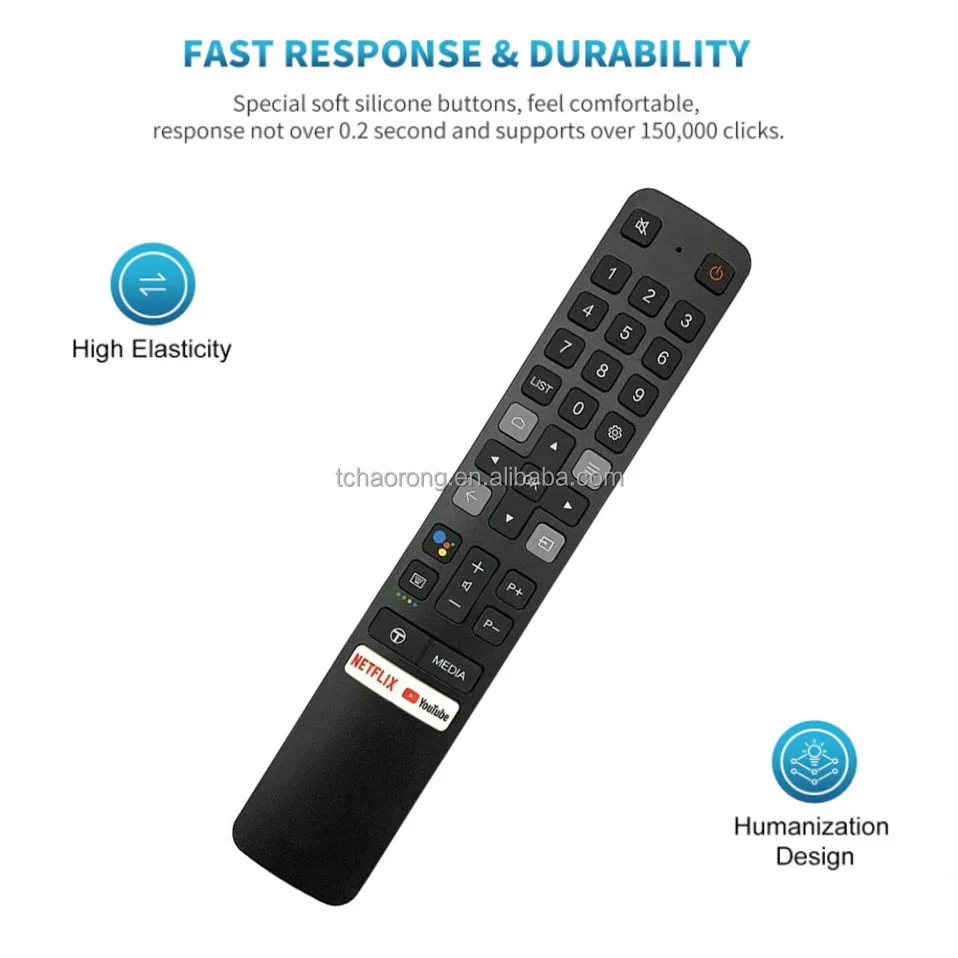 New Replacement Rc901v Fmr1 For Tcl Voice Lcd Tv Remote Control With Netflix Youtube Buttons ...
