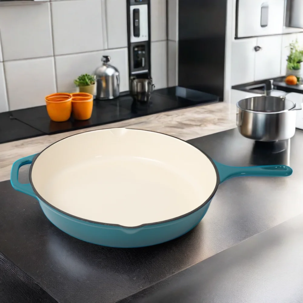 Wholesale customized cast iron fry pan OEM cast iron cookware set ...