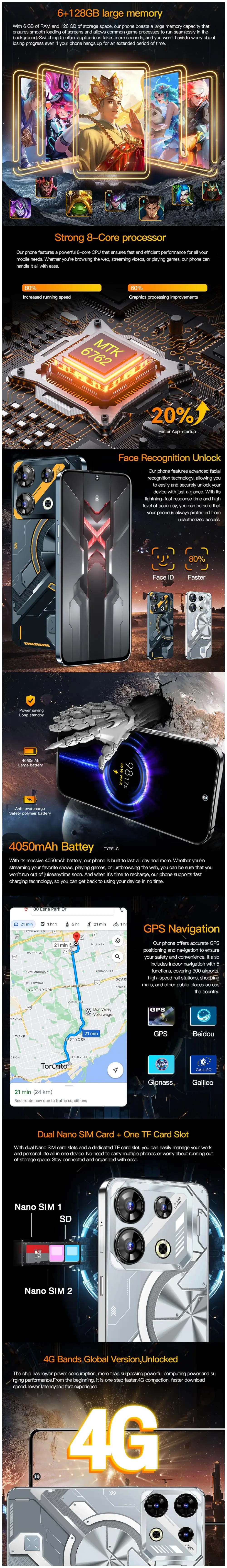 Android Smartphone Gt10pro 6.8inch 6gb+128gb Nfc 5000mah Battery ...