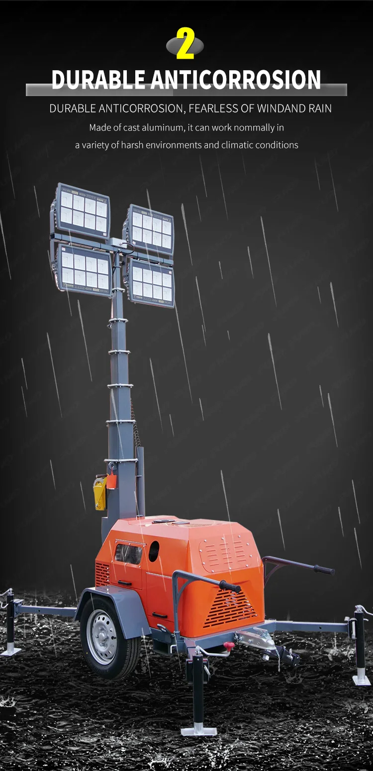 Factory 7m Mobile Tower Light Diesel Fuel LED Source Multifunctional ...