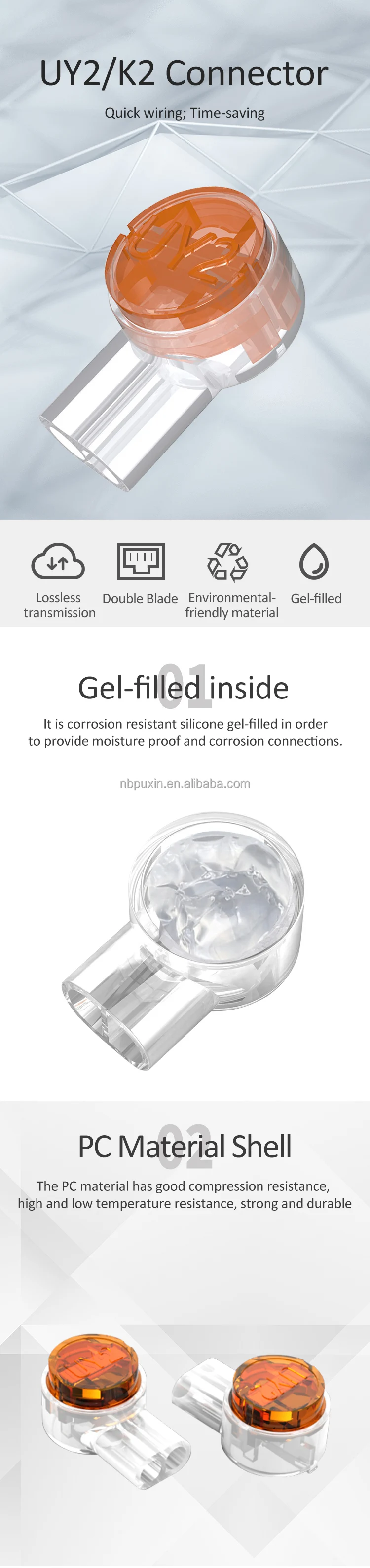 UY Uy2 UR UR2 UG UB2A Gel Grease Filled K1 K2 K3 K4 K5 Wire Connector ...