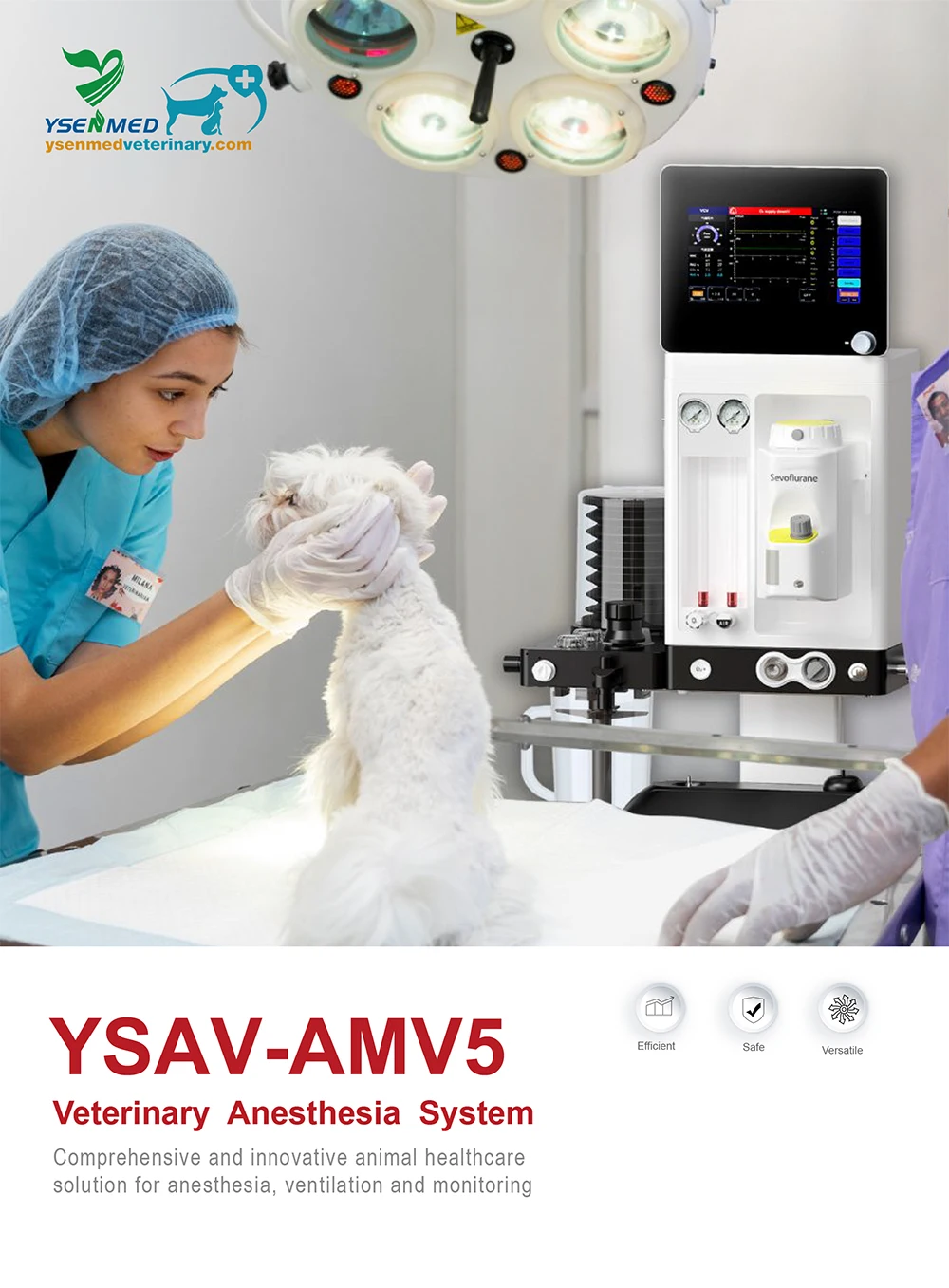 Ysenmed YSAV-AMV5 Veterinary Anesthesia System Medical Veterinary Horse ...