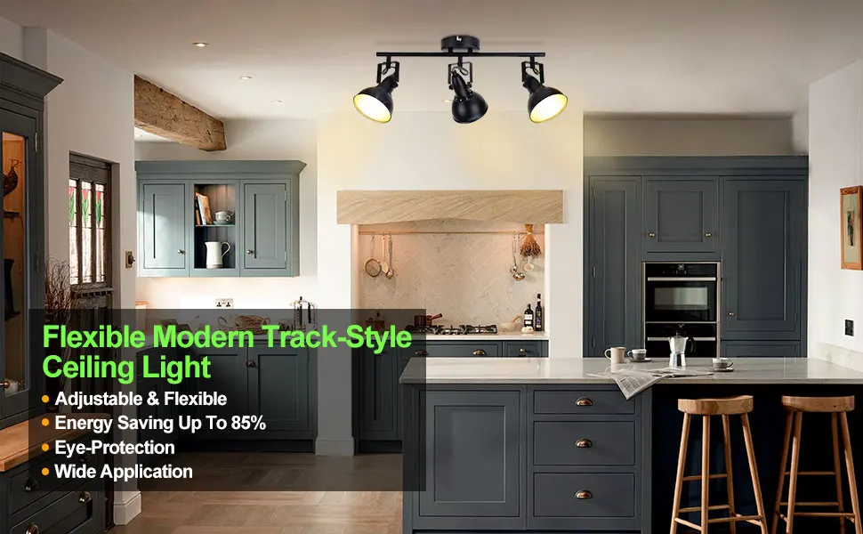 Modern Complete Track Lighting Kit - 360° Adjustable Vintage Track Lighting