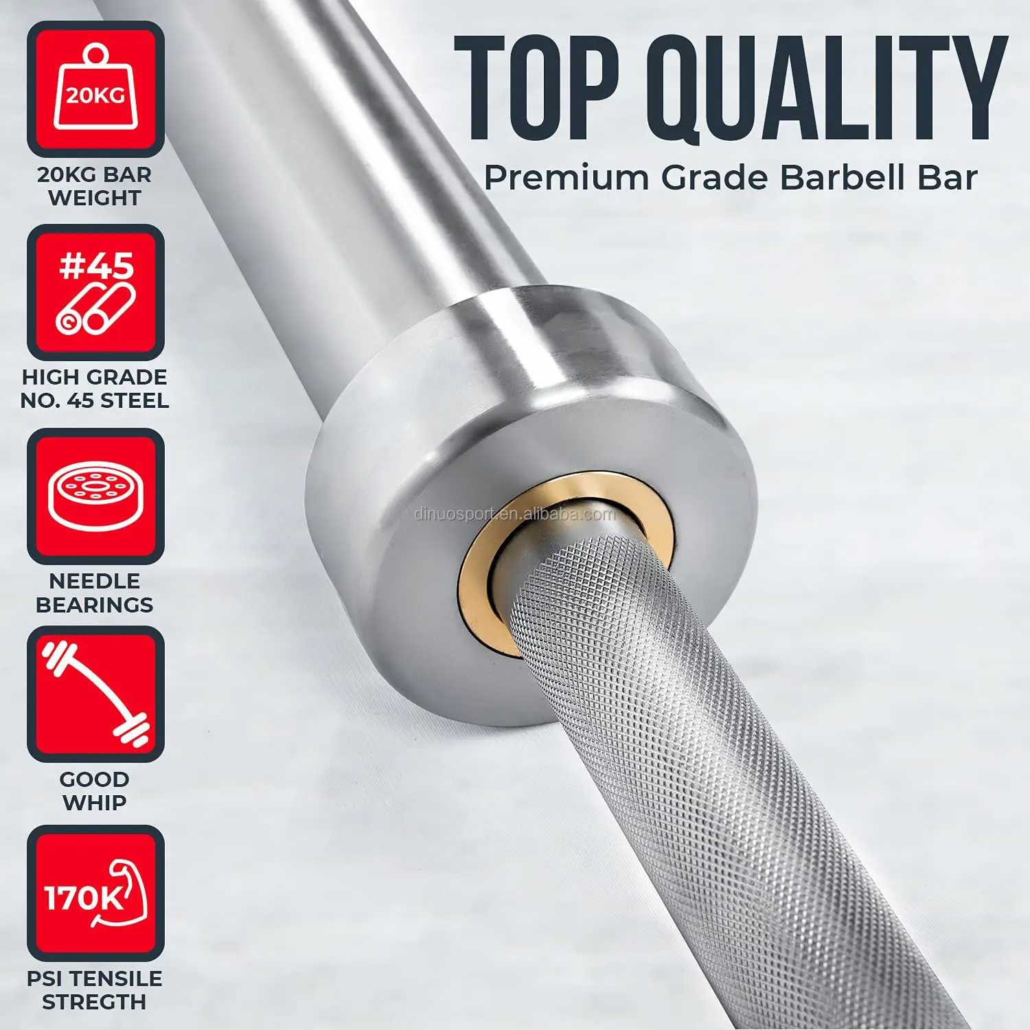 Dinuo Customer High Quality Standard Power Lifting Alloy Steel Barbell ...