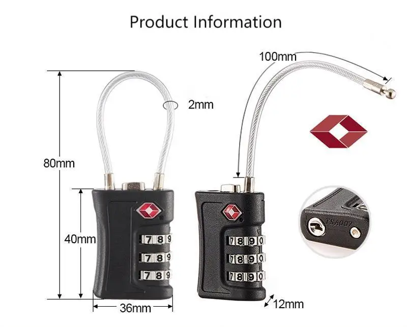 Best Price TSA Approved Combination Padlock - 3 Digit Lock