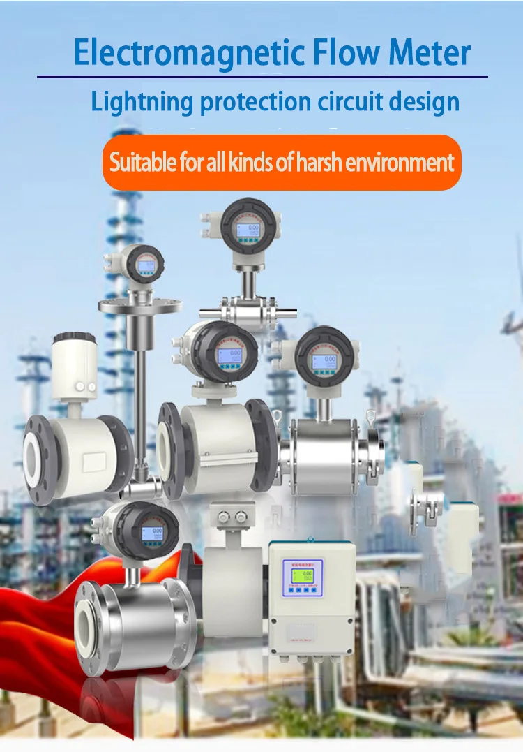 Digital Water Flow Rate Meter Electromagnetic Flow Meter 4-20ma - Buy ...