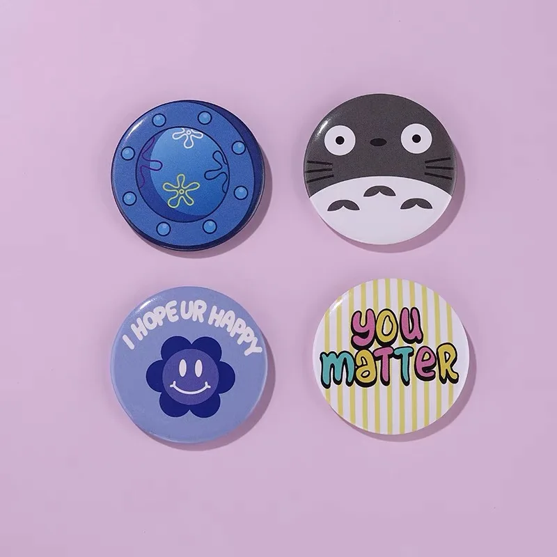 Smiley Face Badge Emoticon Cute Variety Anime School Round Button Pins ...